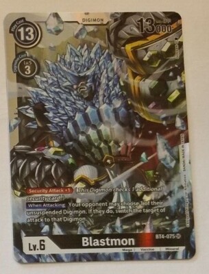 DIGIMON FOIL BLASTMON CARD # BT4-075 SECRET RARE | eBay