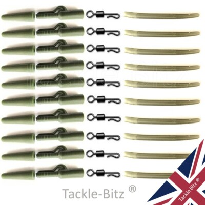 40pc Fishing Tackle Carp lead clips Quick Change swivels Anti Tangle ...