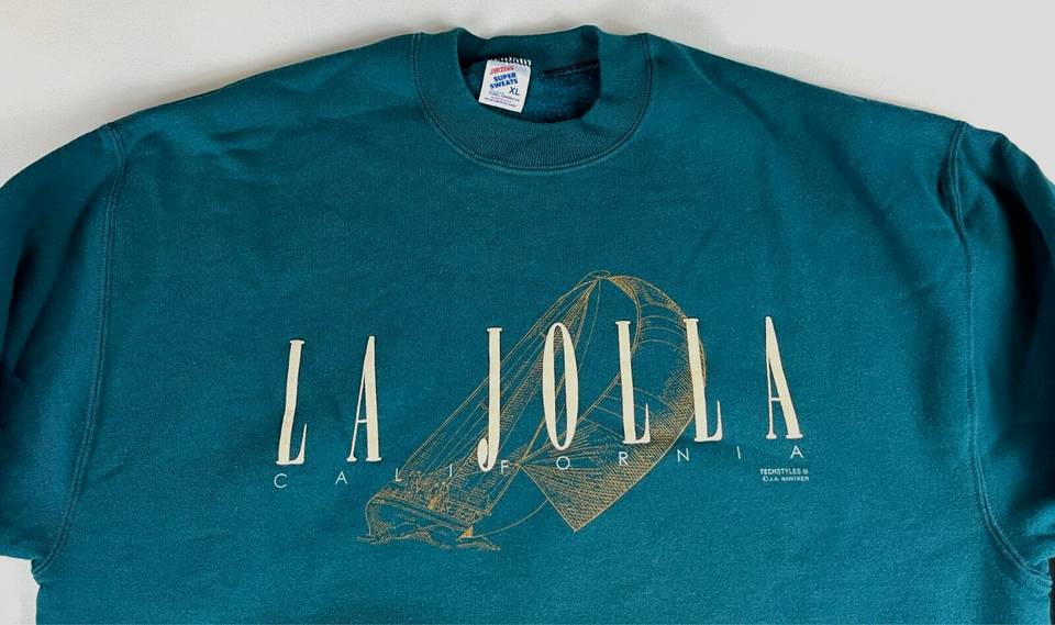 NOS Vintage 90s Jerzees La Jolla Calif. Crewneck Sweatshirt Made in USA ...