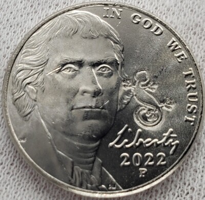 2022 Jefferson Nickel Gecko Lizard Salamander Animal Pet Counterstamp ...