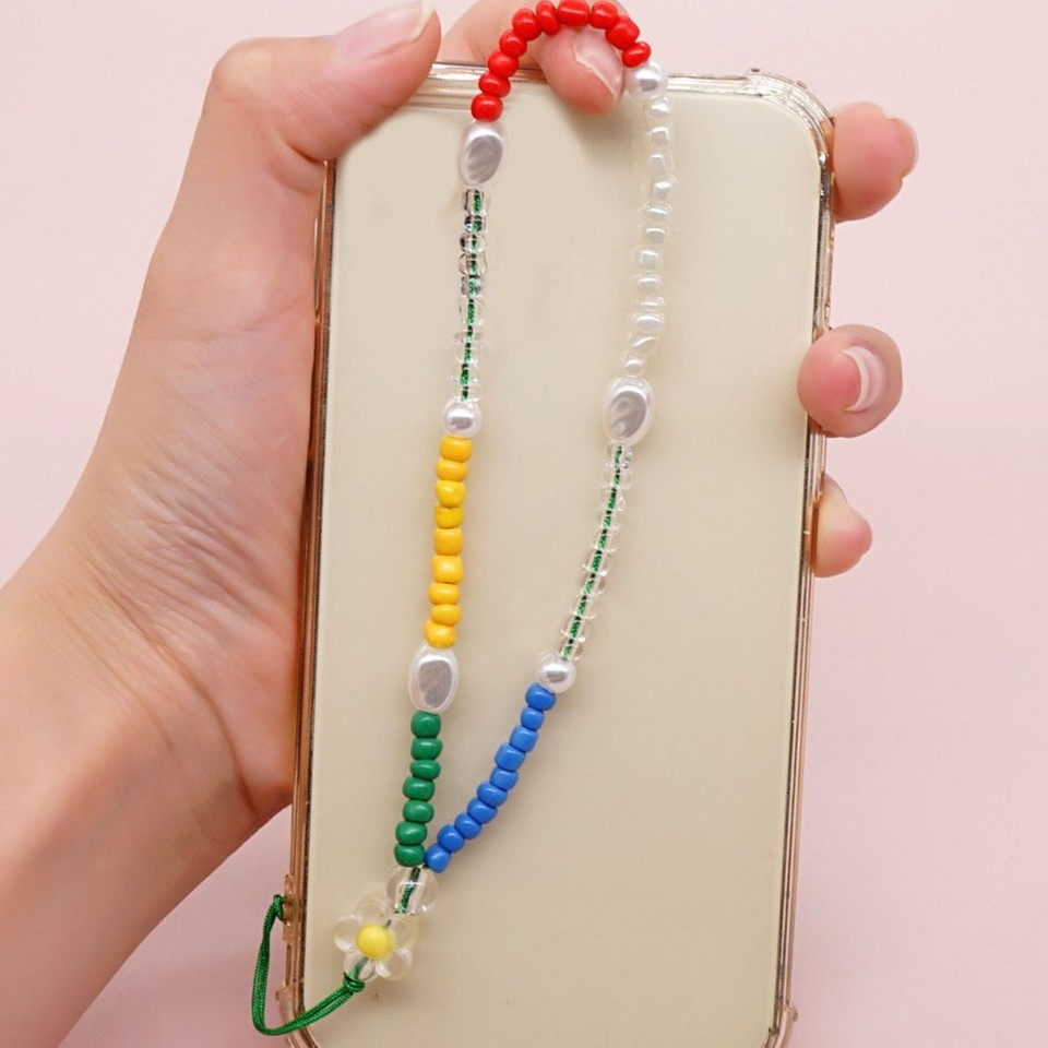 2 Pcs Phone Strap Wrist Anti Theft Beaded Anti-lost Lanyard Chain ...