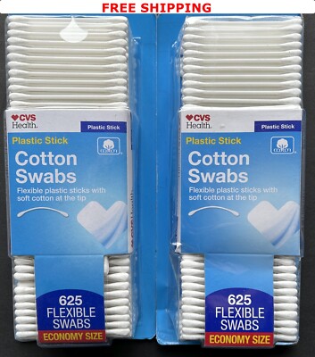 COTTON SWABS ~ Lot of 2 packages 625 x 2 = 1,250 swabs CVS Health FREE ...