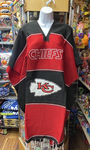 NFL Poncho Kansas City Chiefs Acrylic Cotton/ NEW Made In 🇲🇽🇲🇽🇲🇽🇲🇽 | eBay
