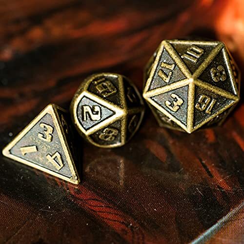 10mm Mini Metal DND Dice Set 7-Die Polyhedral RPG Dice for Mini Dice ...