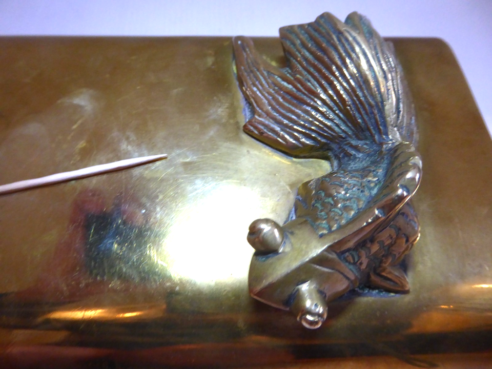 Vintage brass trinket box fish Koi carp Art Nouveau Art Deco - very ...