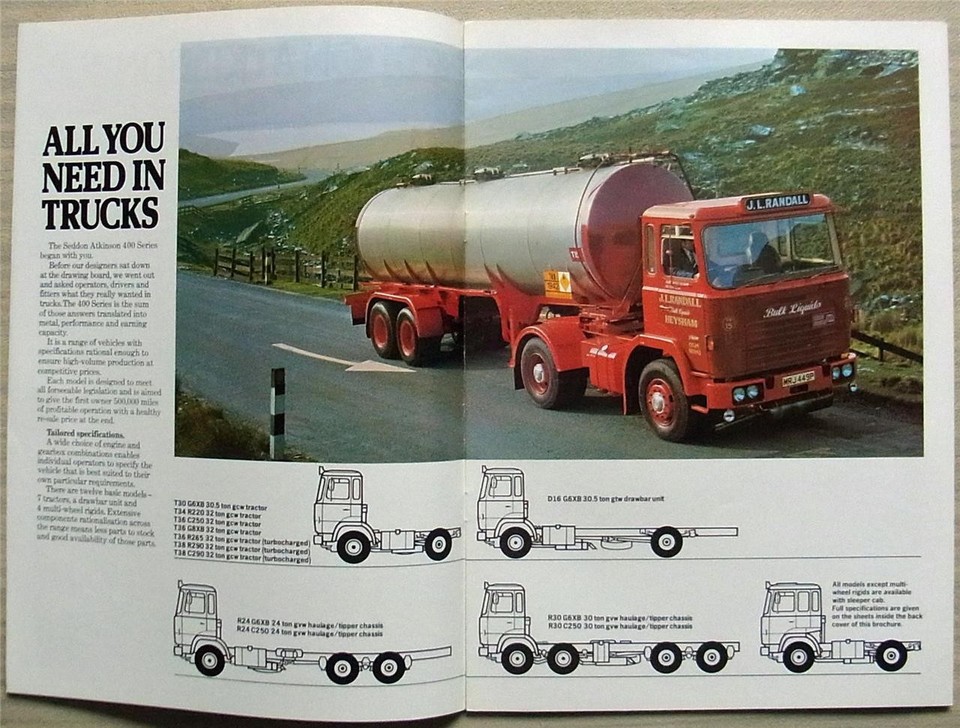 SEDDON ATKINSON 400 TRUCKS Commercial Vehicles Sales Brochure 1977 | eBay