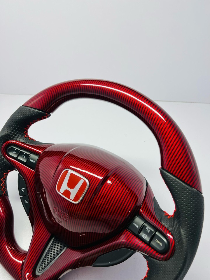 Red Carbon Fiber Steering Wheel For Honda Civic FD2/FN2 2006-12 | eBay