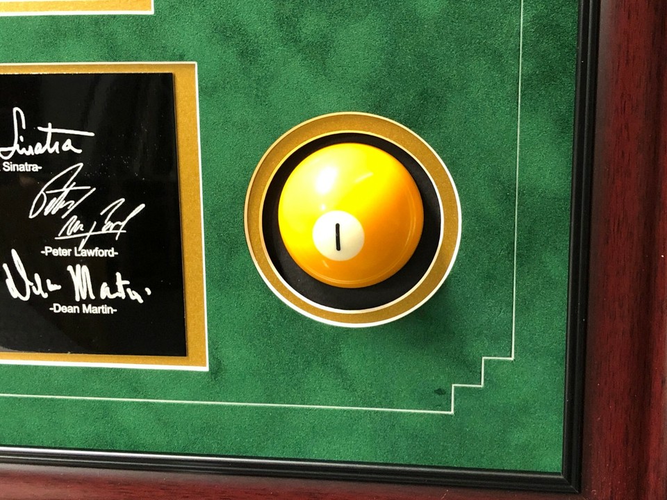Rat Pack "Oceans 11" Billiards Pool Collage w/ Facs Autographs Signed ...