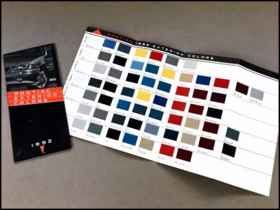 1992 Pontiac Color Paint Guide Original Car Sales Brochure - Firebird ...