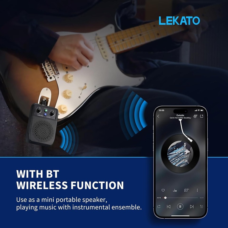 Mini Electric Guitar Amp 5W Portable Guitar Amp Bluetooth with Built-in ...