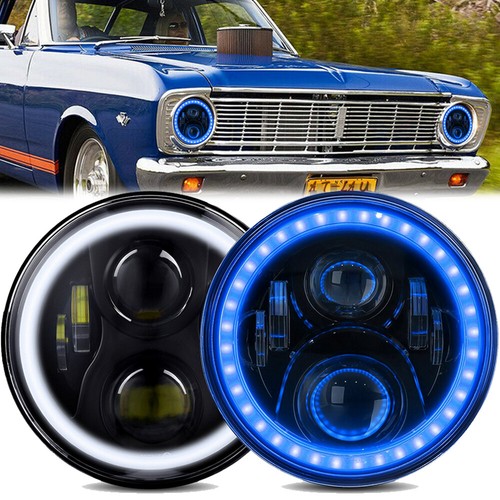 7" Halo LED Headlights For Ford Falcon HO XA XB XC XK XL XM XP XR XT XW ...