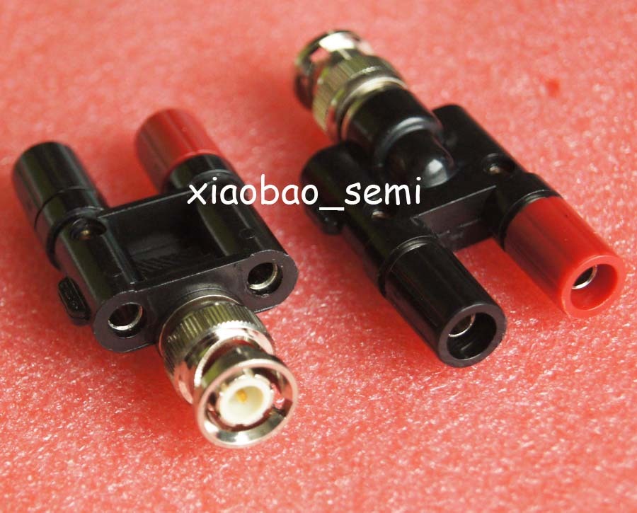 1pcs BNC male plug to two dual 4mm Banana binding female connector 1M2F ...