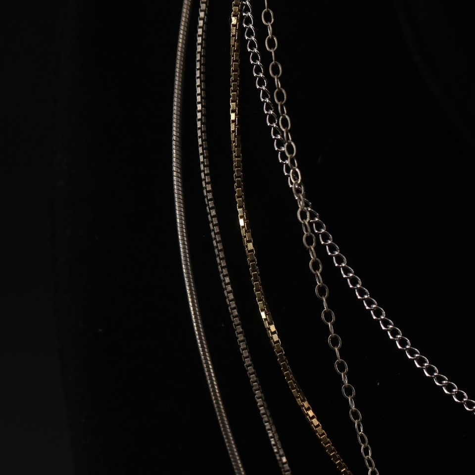 Sterling Silver - Lot of 5 Assorted Cable Curb Snake Box Chain ...