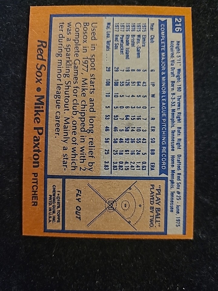 1978 Topps - #216 Mike Paxton (RC) | eBay