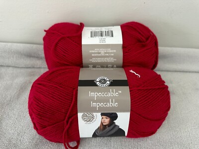 Loops & Threads Impeccable Yarn Cherry Red 2 Skeins | eBay