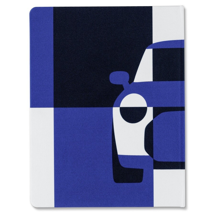 BMW MINI NOTEBOOK CAR TILE VIBRANT SILVER WHITE FABRIC COVER - BLUE ...