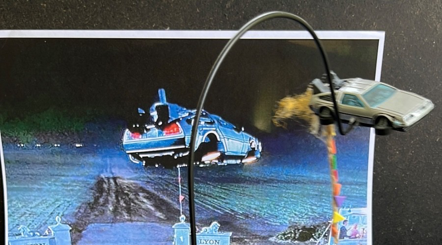 BACK TO THE FUTURE FLYING REVOLVING DELOREAN LOOK DISPLAY play video | eBay