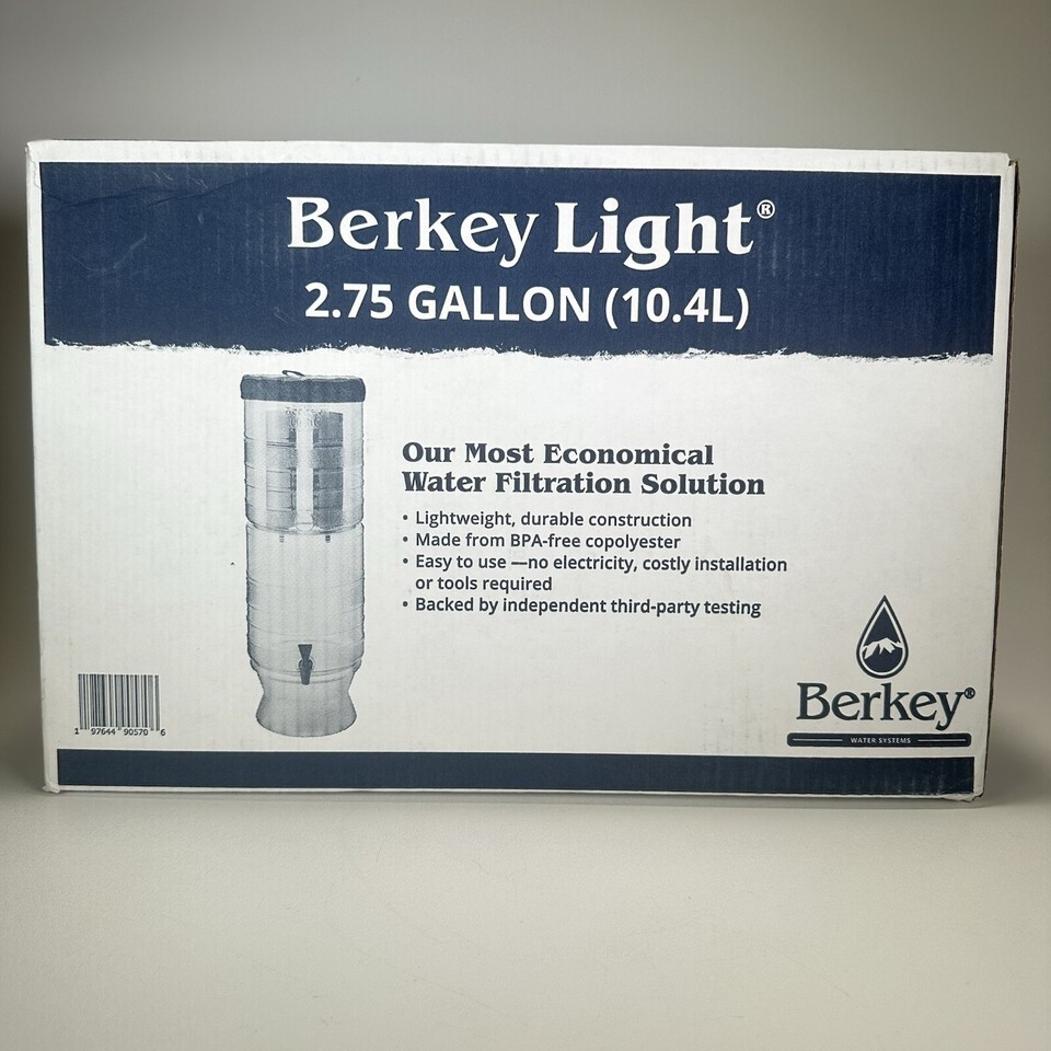 Berkey Light /Housing + Base ONLY- Open Box (No Filters) New Never Used ...