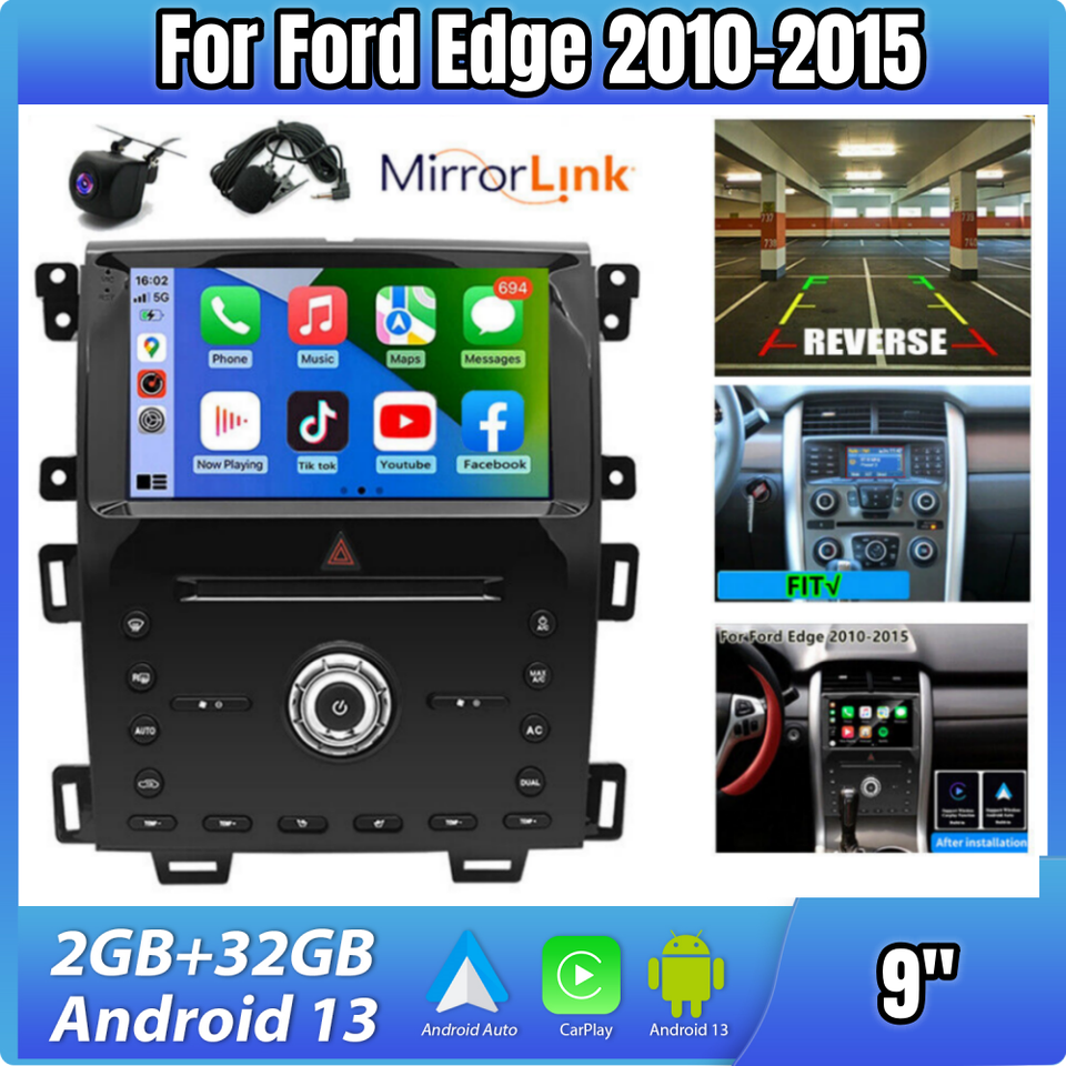 For Ford Edge 2010-2015 Android 13 Car Radio Stereo Carplay GPS Navi ...