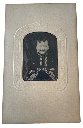 Antique Victorian Tin Type Photograph Smiling Child Baby Portrait ...