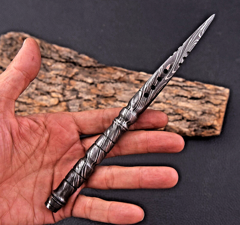 Custom HandMade Forged Damascus Steel Kris Blade Tri Edge Dagger Knife ...