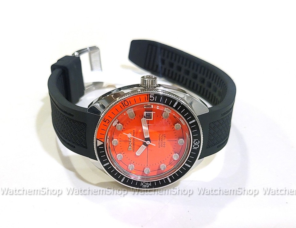BULOVA Devil Diver 41mm Oceanographer 96B350 Orange Dial Automatic Men ...