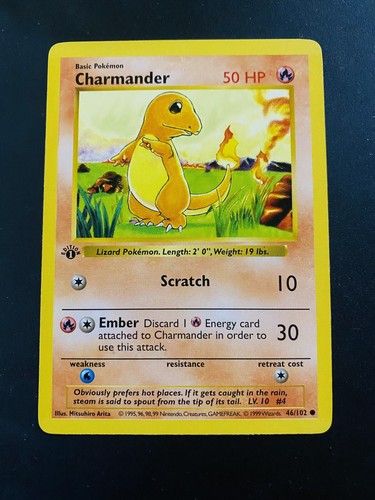 Charmander Pokemon Card 46/102 Original 1995 Base Set RARE | eBay