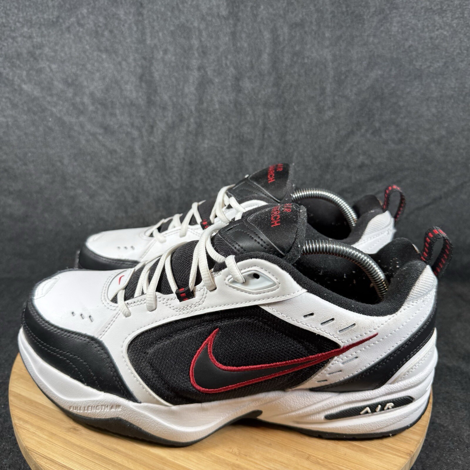 Nike Air Monarch IV White Red Black Athletic Shoes Men's Size 10 4E | eBay