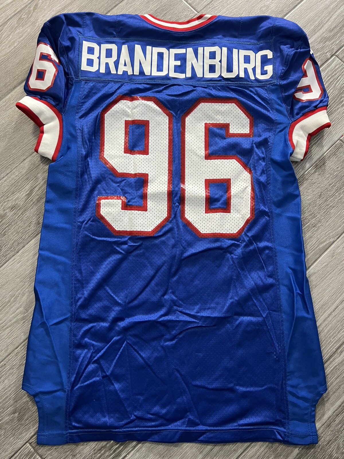 1997 GAME WORN WILSON DAN BRANDENBURG BUFFALO BILLS FOOTBALL JERSEY SZ ...