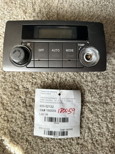 2008-2010 TOYOTA HIGHLANDER Rear Temperature Heat AC Control Controller ...