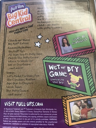 Pull-Ups - Big Kid Central: Potty Training Success DVD - Preowned ...