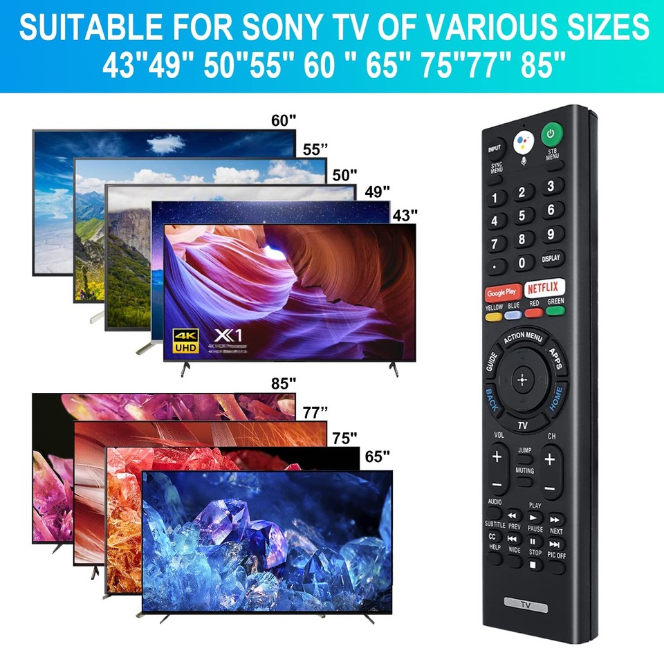 Sony Bravia TV Remote Replacement with Voice Control for 4K Smart HDTVs ...