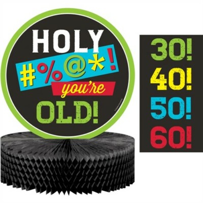 Age Humor Honeycomb Centerpiece with Age Stickers 12" x 9" Paper ...