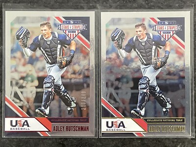 (2) 2020 Panini USA Stars & Stripes ADLEY RUTSCHMAN Rookie Ruby Red ...