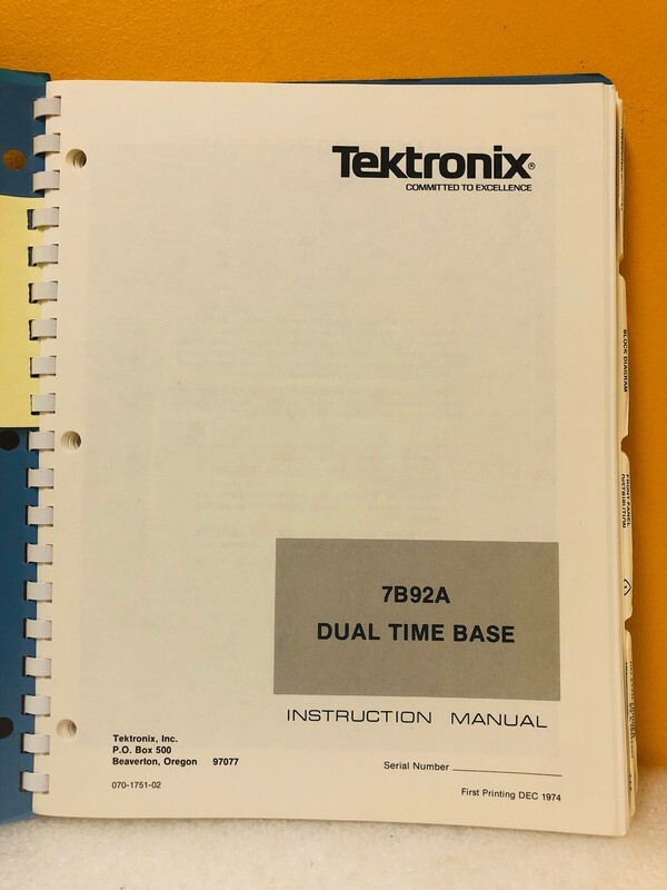 Tektronix 070-1751-02 7B92A Dual Time Base Instruction Manual | eBay