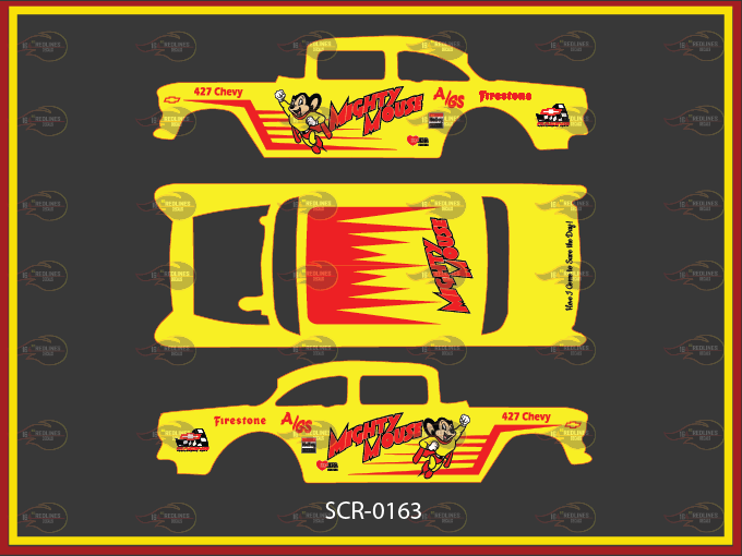1/64 '55 Chevy 'Mighty Mouse' Gasser CUSTOM Decal SCR-0163 | eBay