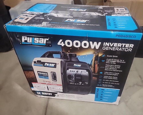 Pulsar 4000-Watt Super Quiet Gas Powered Inverter Generator with CO ...
