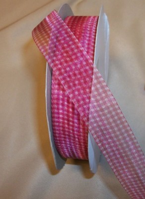 10 Yds. SHEER RED CHECK RIBBON 7/8" wide | eBay