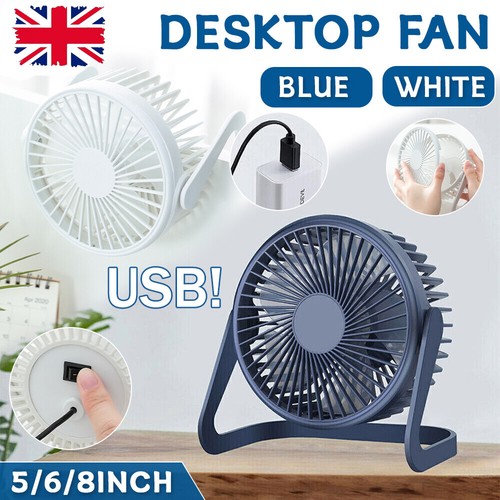 USB Powered Desk Fan Small Quiet Personal Cooler Portable Table Mini ...