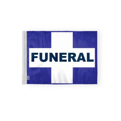 6"x9" White Cross on Purple Funeral Car Flags Cadillac Hearse Flag, No ...