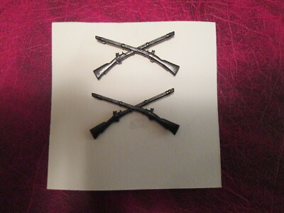 Infantry Badges showing Crossed Rifles subdued black USA Made SPECIAL ...