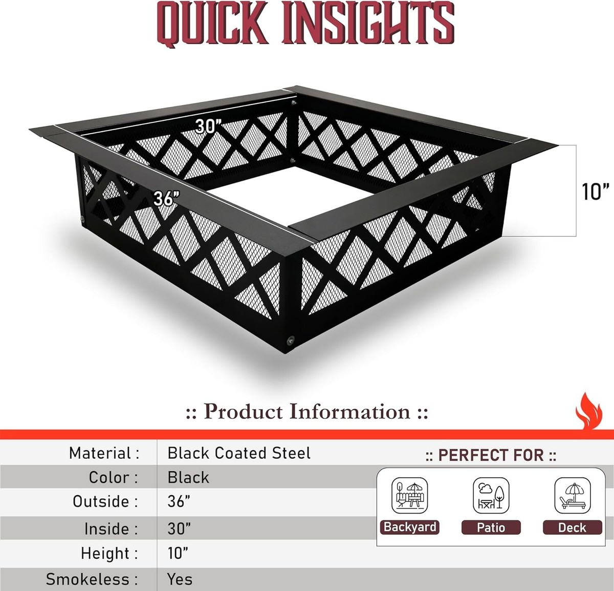 Square Fire Pit Ring