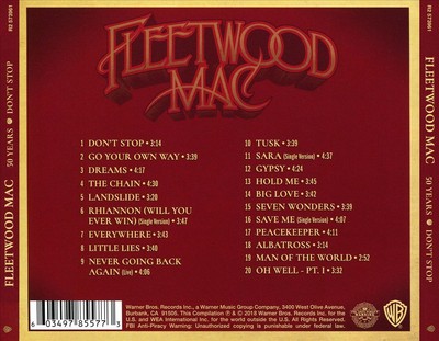 FLEETWOOD MAC 50 YEARS: DON'T STOP NEW CD 603497855773| eBay