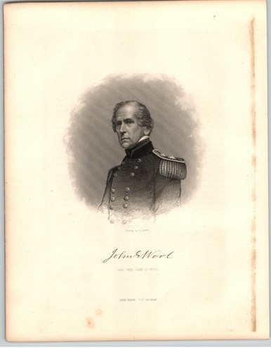 1861 Historical Steel Engravings 5 Pg Bio John Ellis Wool Major General ...