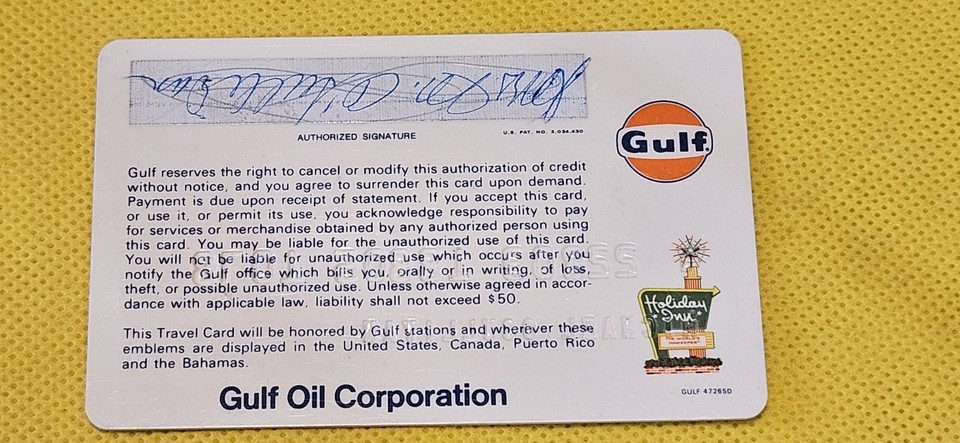 Gulf Travel Card ~ Credit Card ~ Expired 1978 ~ our cc2009 | eBay