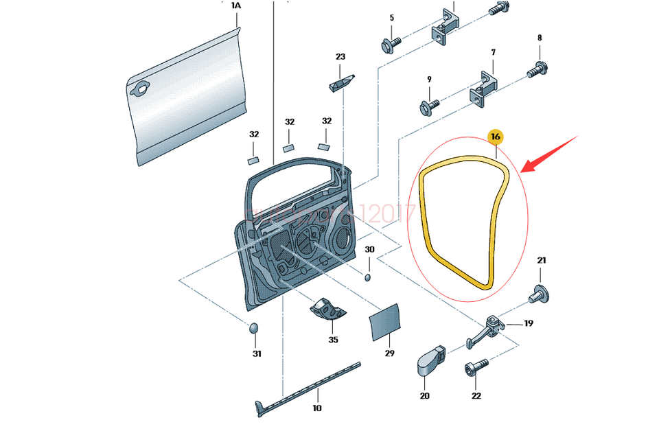 0EM Door Side Seal Front Right For VW Jetta 2011-2018 5C6 867 912 9B9 ...