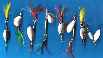 8 INLINE Spinner Baits HANDMADE Bass, Bream, Trout. Fresh or Salt Water ...