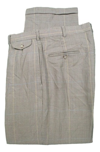 Polo Ralph Lauren Vtg Beige Plaid Forward Pleat Cashmere Wool Pants ...