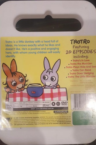 TROTRO RARE DELETED DVD CARTOON ANIMATION ABC CHILDREN'S TV SHOW 20 ...