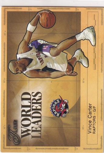 2003-04 FLAIR WORLD LEADERS VINCE CARTER TORONTO RAPTORS BASKETBALL NBA ...